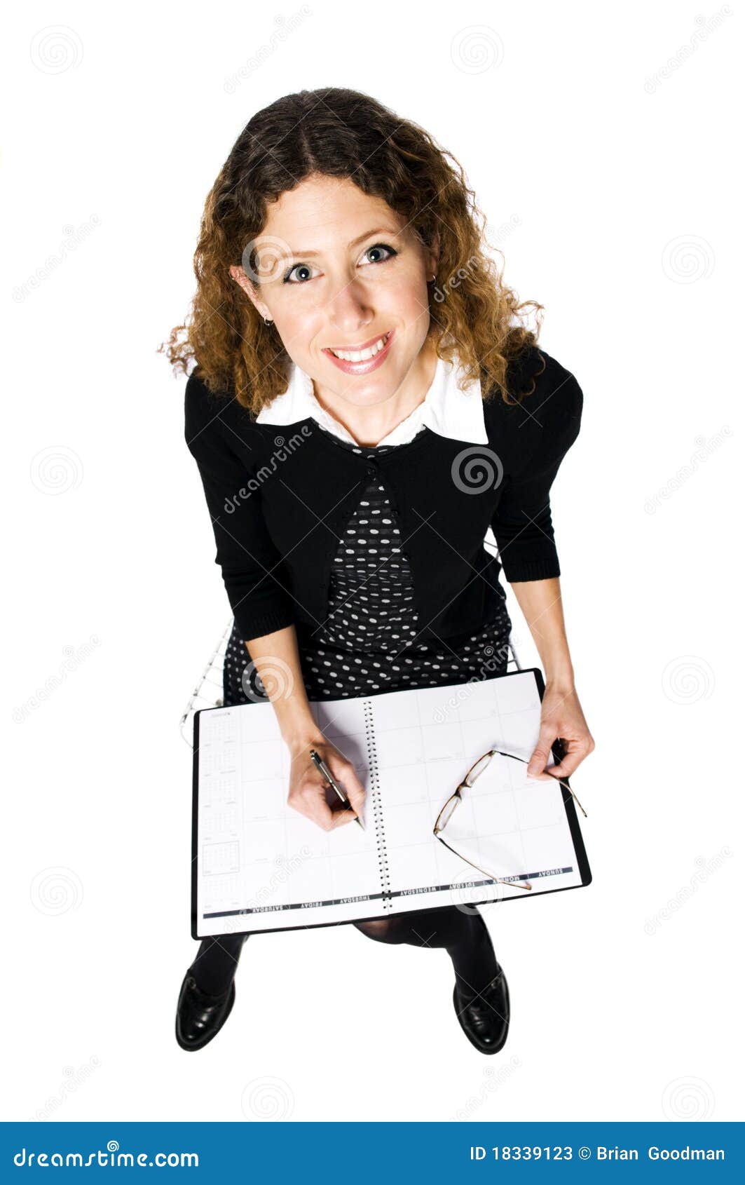 Lady with calendar stock image. Image of attractive, woman - 18339123