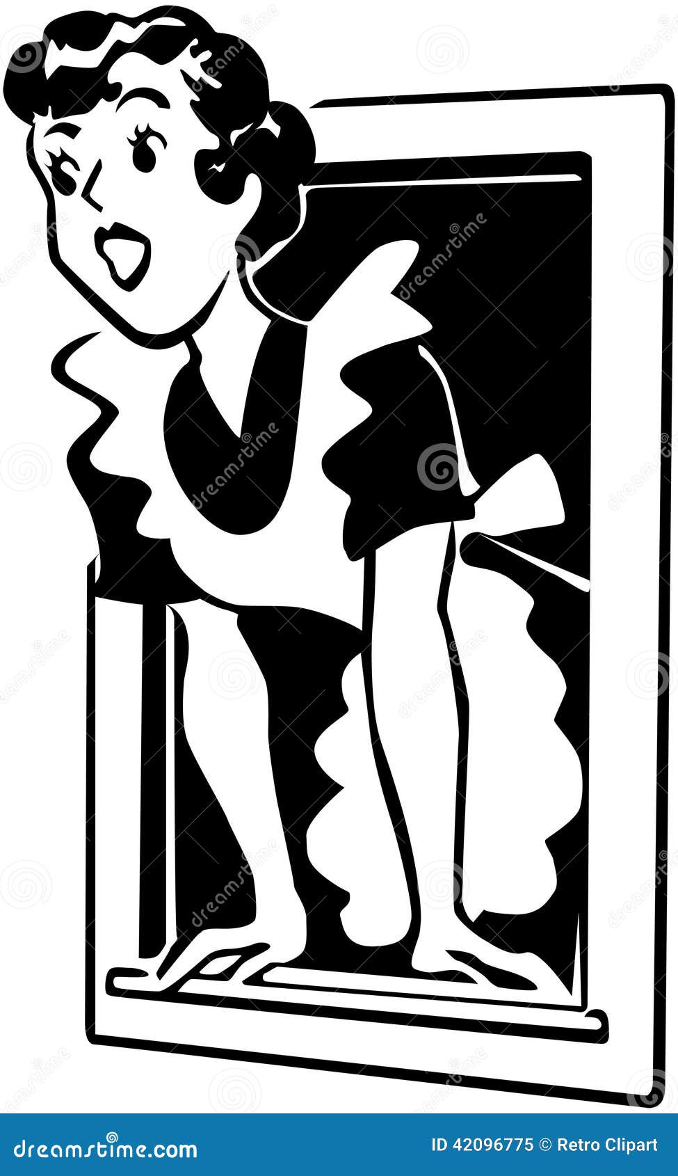 Lady Calling Out Window stock vector. Illustration of dinners - 42096775