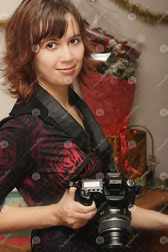 Lady with Camera stock photo. Image of digital, look - 25058910