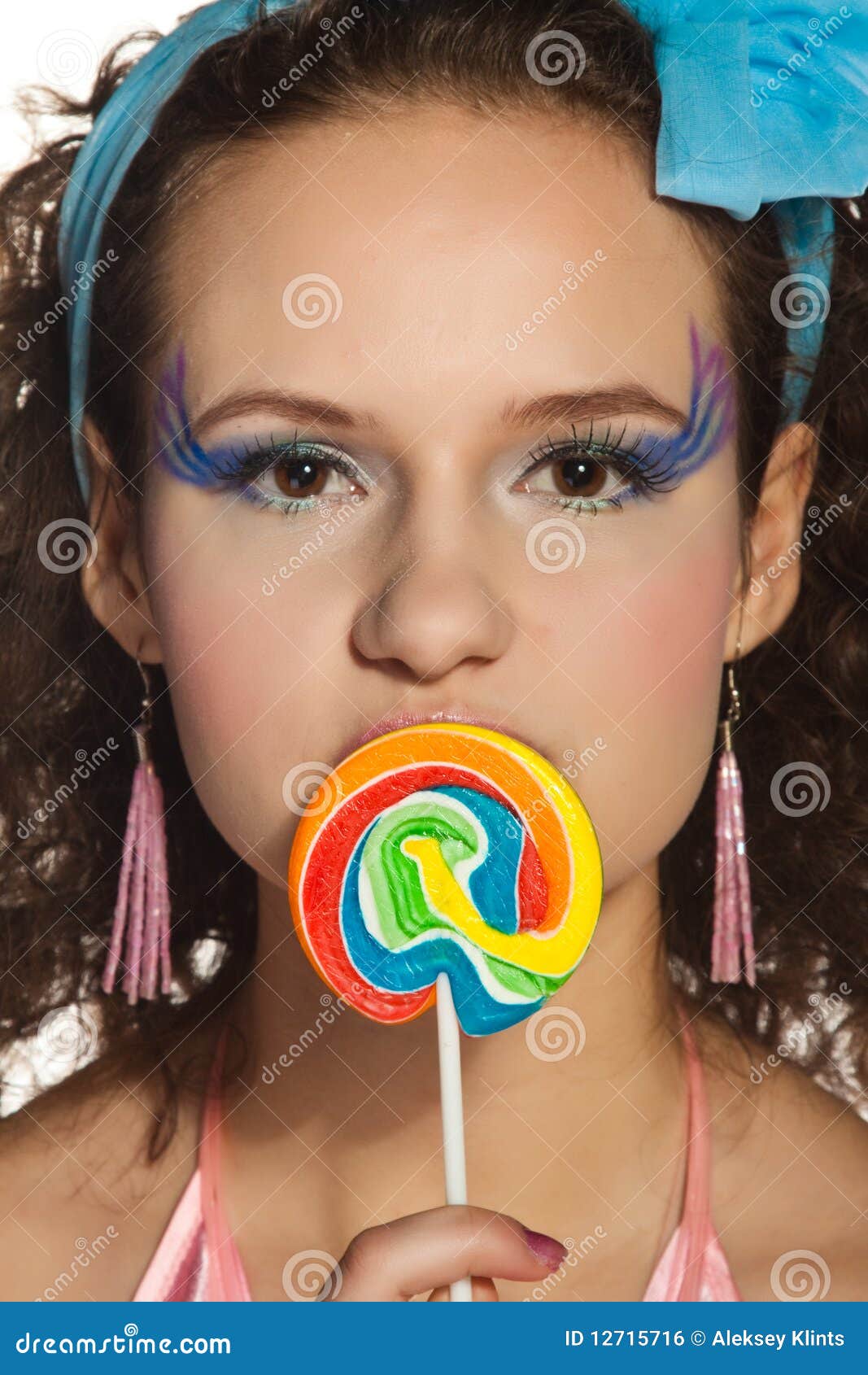 Lady and candy stock photo. Image of sugary, rainbow - 12715716