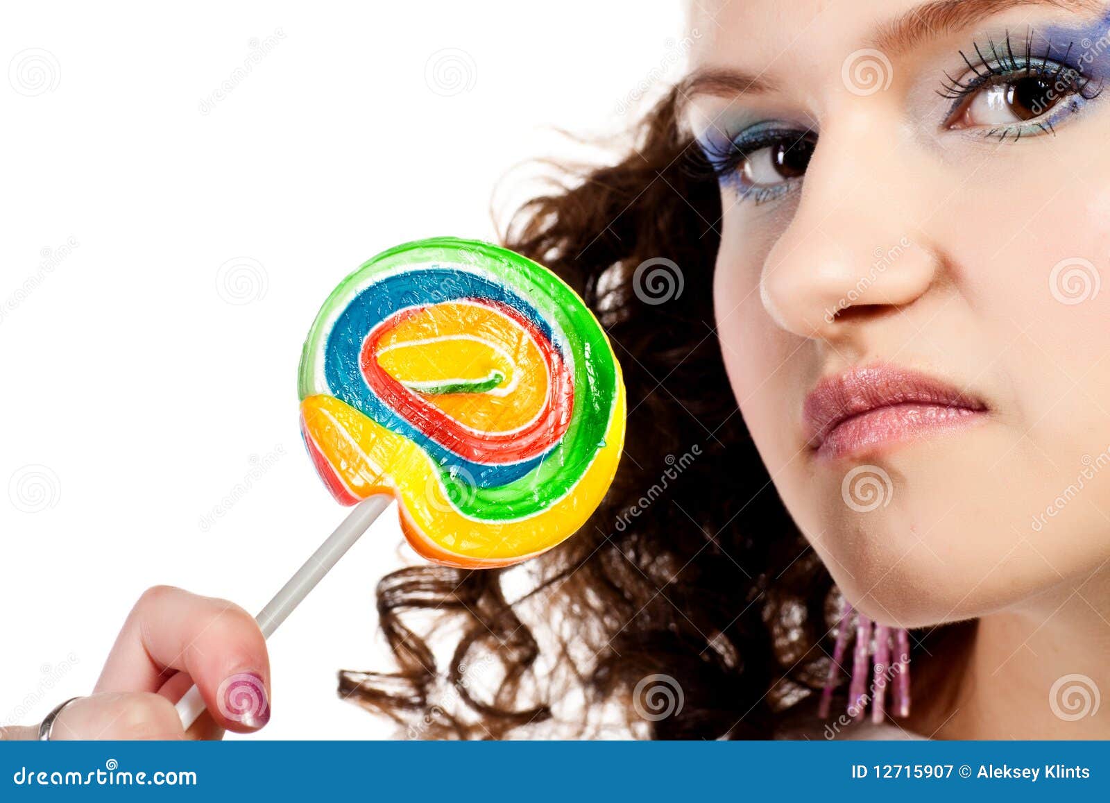 Lady and candy stock image. Image of lollipop, sensual - 12715907