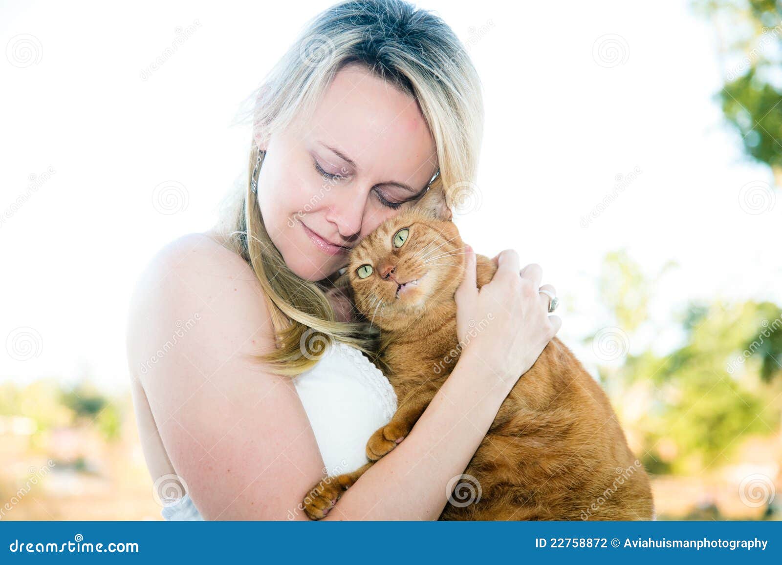 Lady and Cat stock photo. Image of attractive, beauty - 22758872