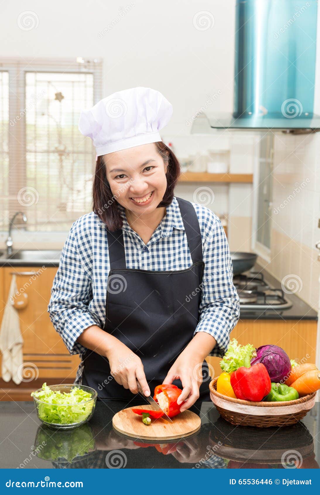 Lady Chef Preparing Ingredient To Make Salad Stock Photo - Image of ...