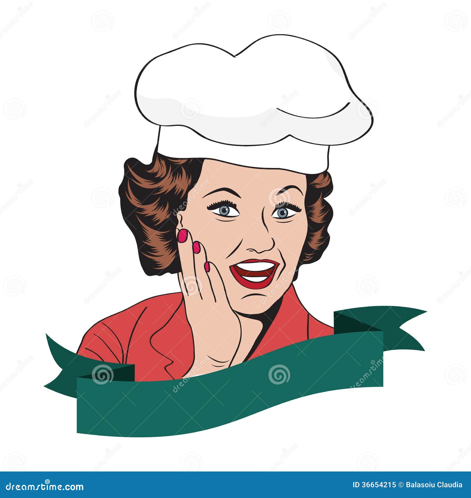 Lady Chef, Retro Illustration Stock Illustration - Illustration of ...