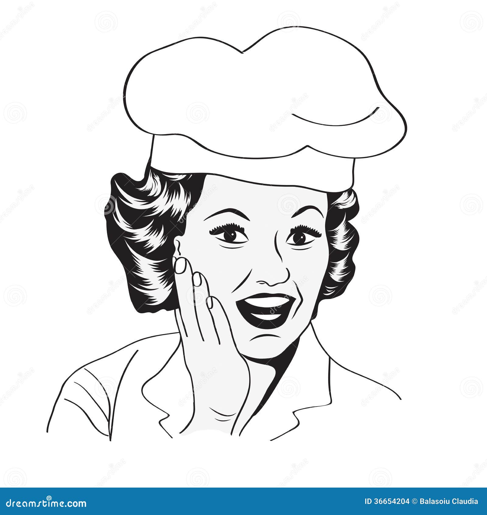 Lady Chef, Retro Illustration Stock Vector - Illustration of forties ...