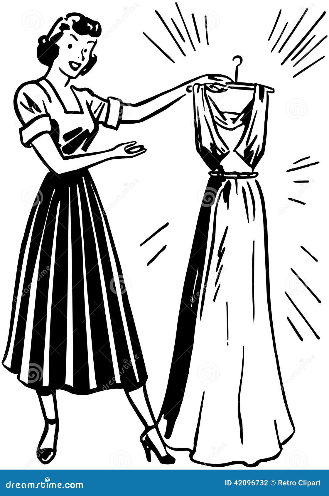 Lady with Clean Dress stock vector. Illustration of grads - 42096732