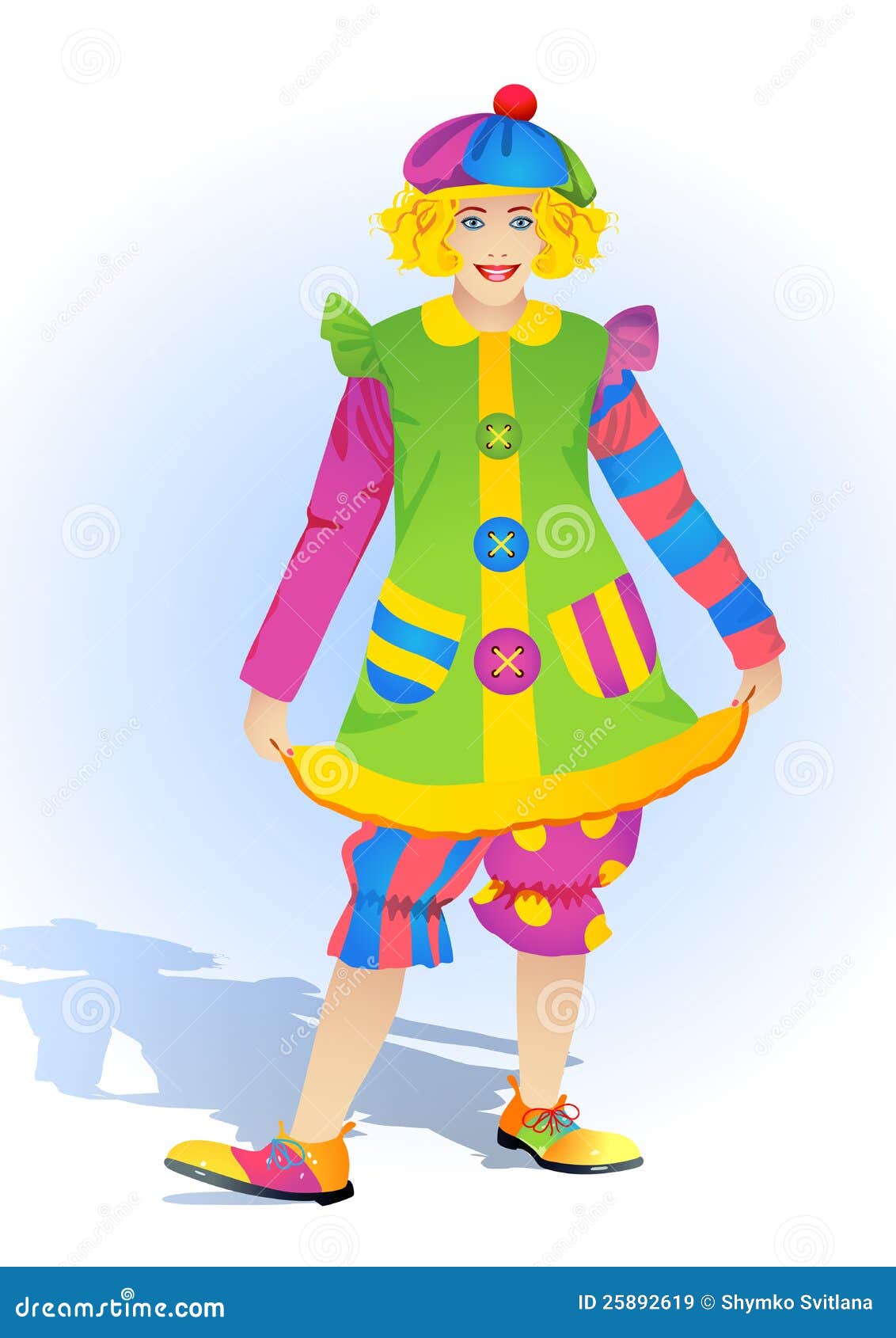 Lady clown stock vector. Illustration of humor, actress - 25892619