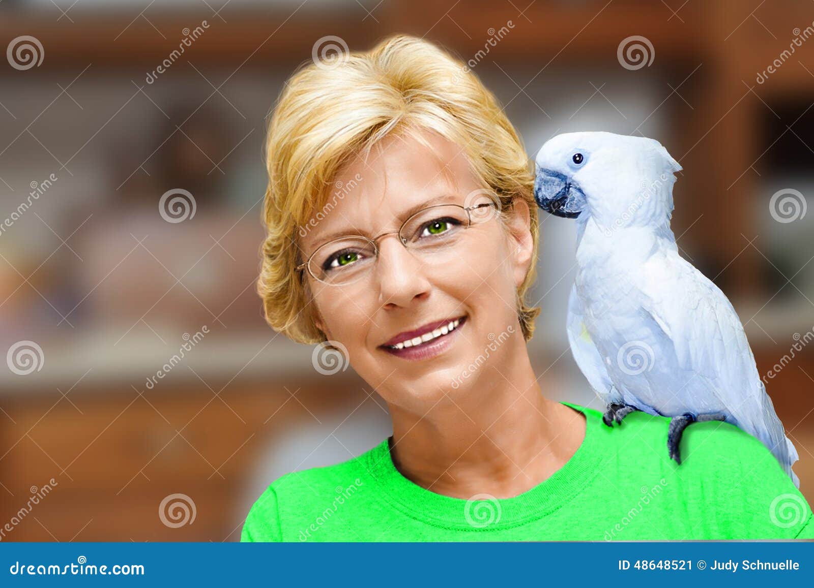 Lady with Cockatoo stock image. Image of bird, animal - 48648521