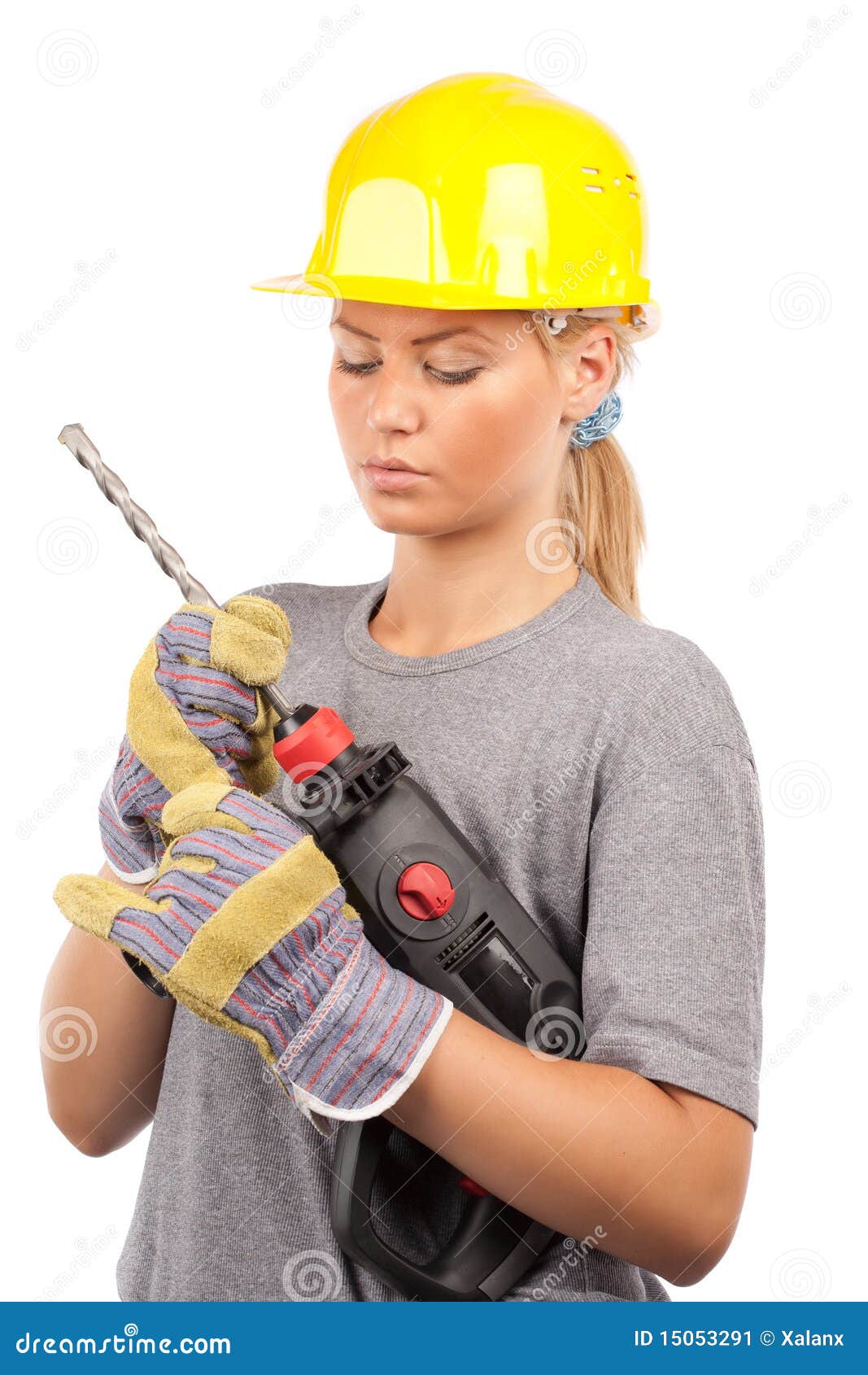 Lady construction worker stock image. Image of hard, happy - 15053291