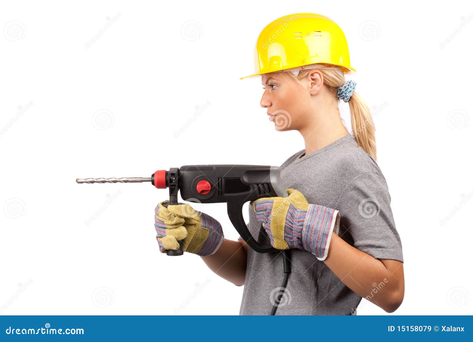 Lady construction worker stock image. Image of hand, lady - 15158079