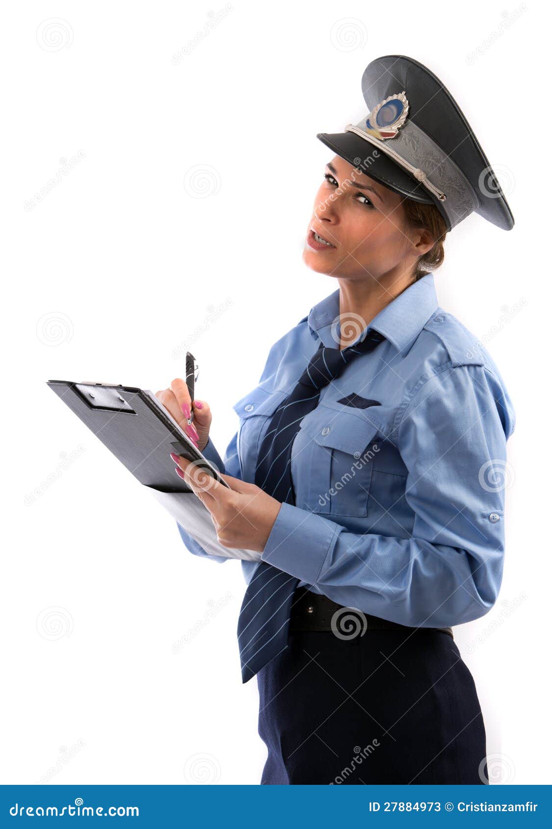Lady cop write a ticket stock image. Image of beauty - 27884973