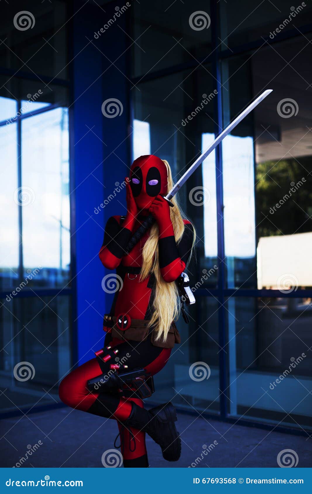 Lady Deadpool editorial stock photo. Image of cosplay - 67693568