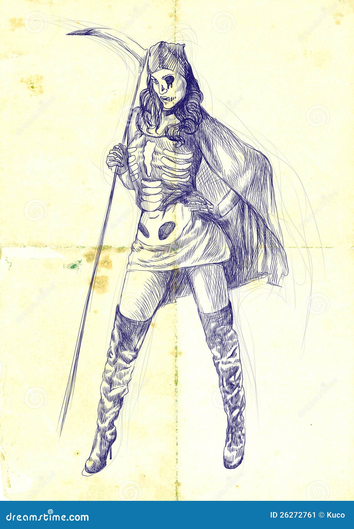 Lady death stock illustration. Illustration of halloween - 26272761