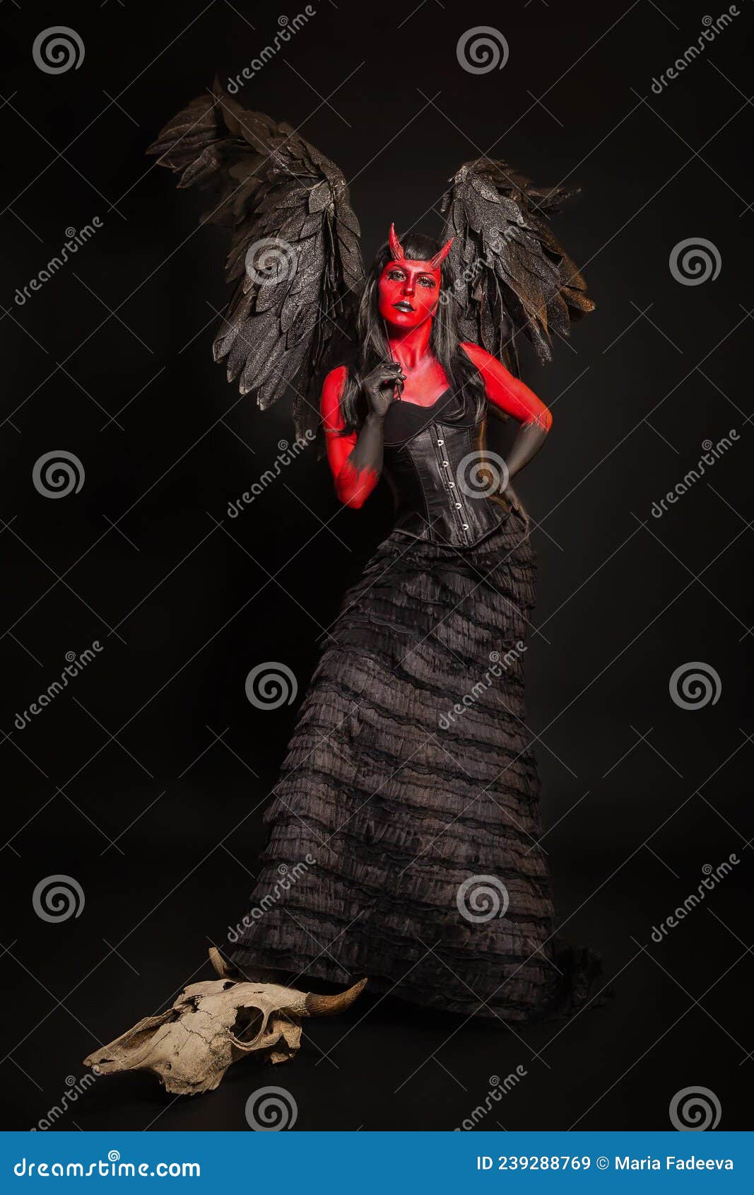 Lady Demon, Creative Photosession Stock Image - Image of hell, body ...