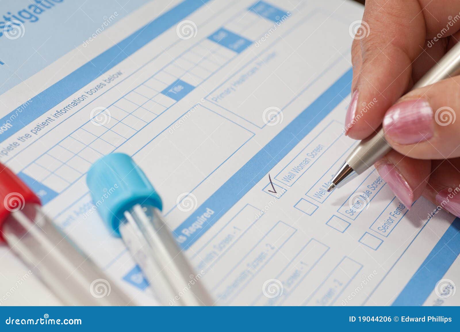 Lady Doctor Requesting Blood Test Stock Photo - Image of blood ...