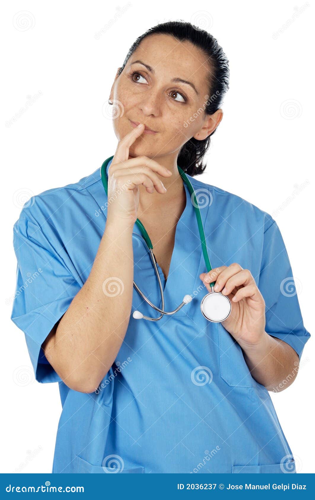 Lady Doctor thinking stock image. Image of female, medicine - 2036237