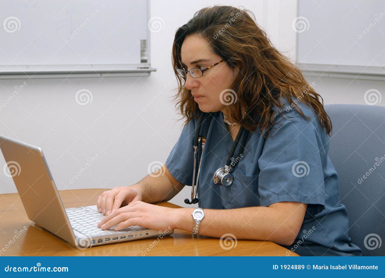 Lady Doctor Working with the Notebook Stock Image - Image of ...