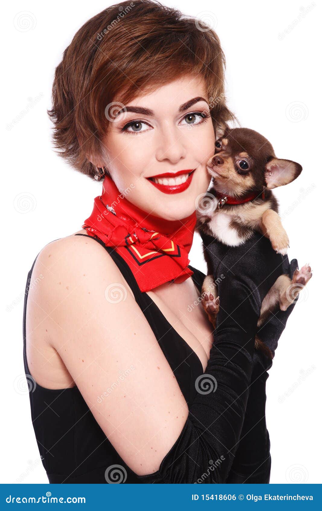 Lady with dog stock photo. Image of groomed, happiness - 15418606
