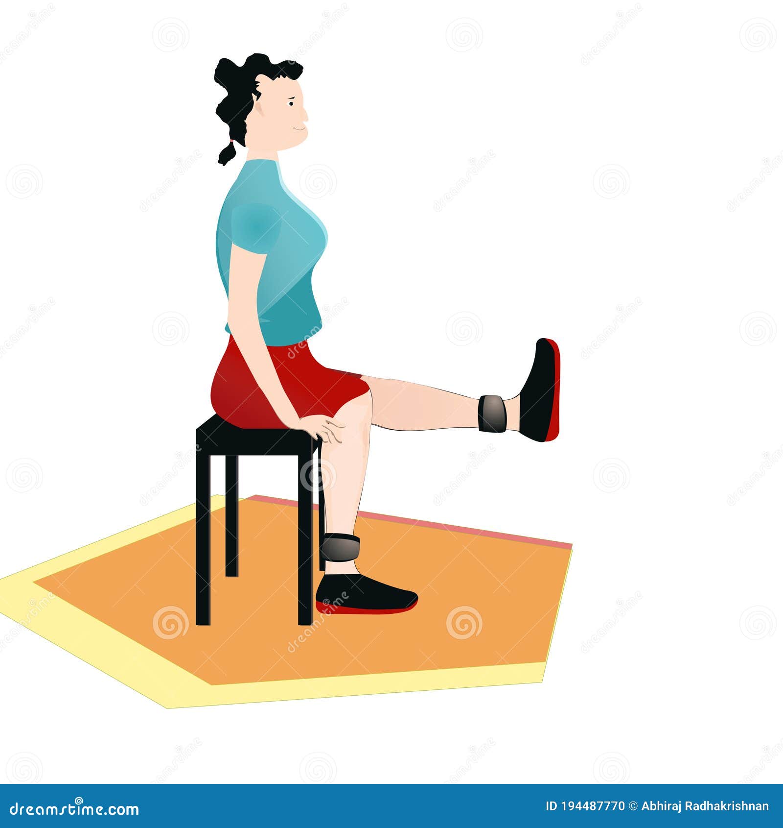 Old Lady Doing Exercises. Vector. Cartoon | CartoonDealer.com #110373363