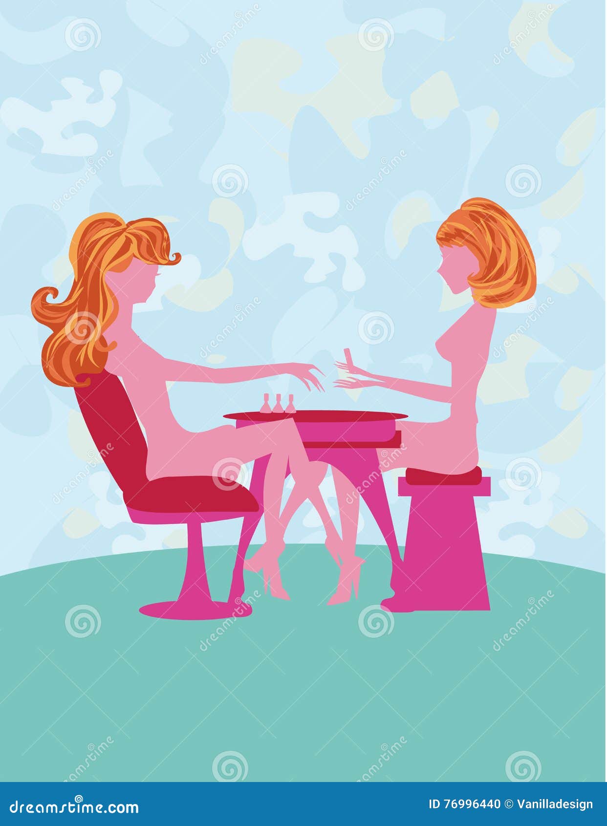 Lady Doing Manicure in Beauty Salon Stock Vector - Illustration of ...