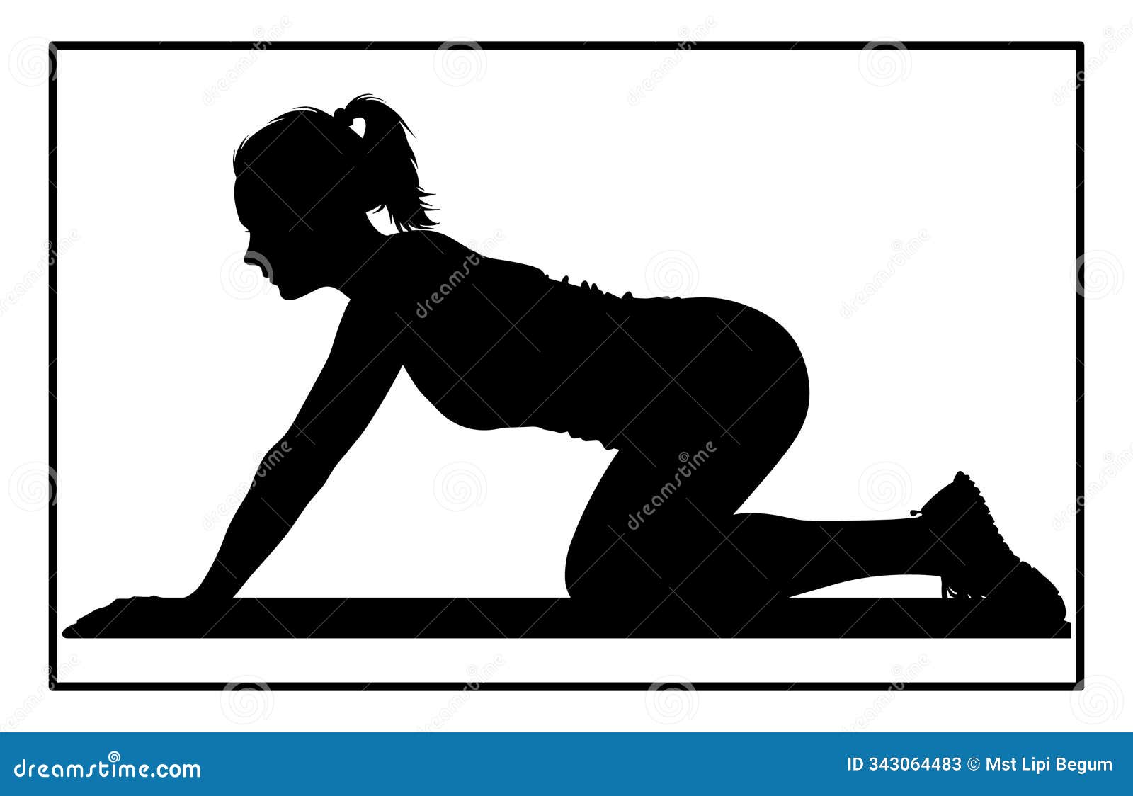 Lady Doing Push Ups Symbol. Wellness Directions Venture by Step.Push Up ...