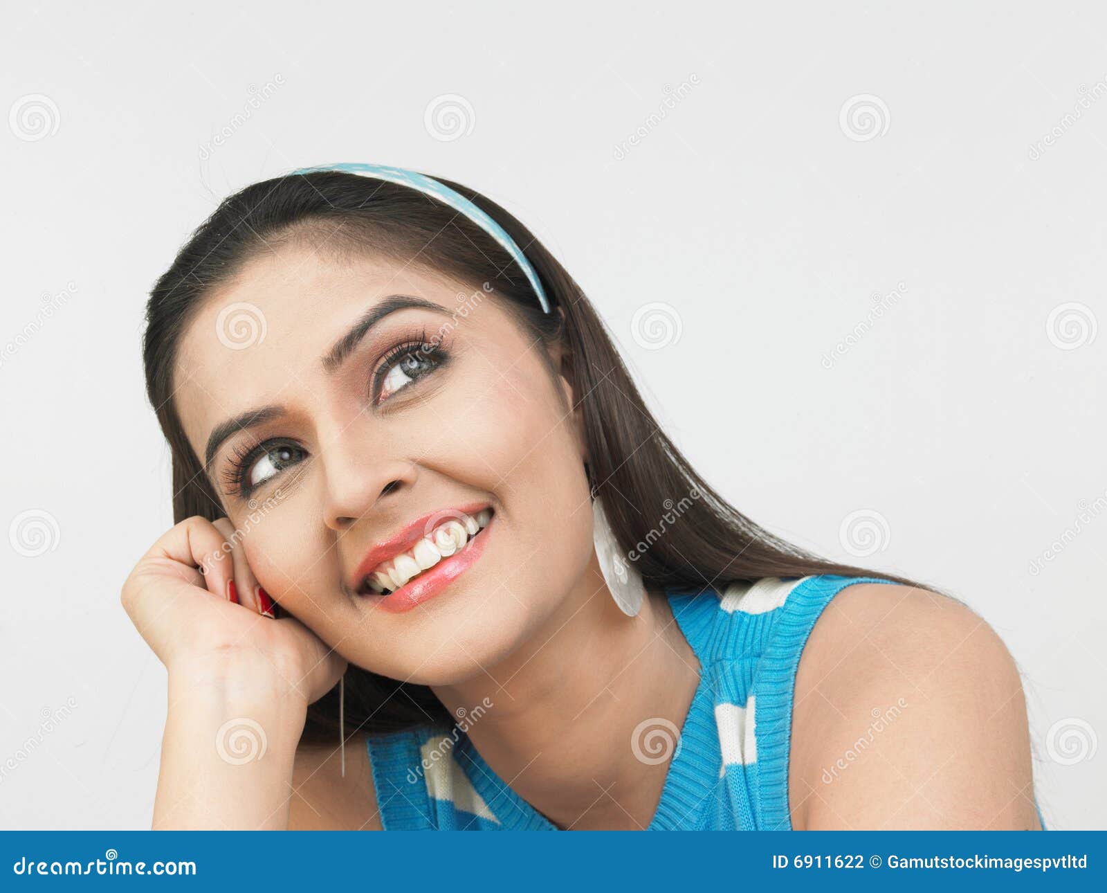 Lady Dreaming about Something Stock Photo - Image of hair, lips: 6911622