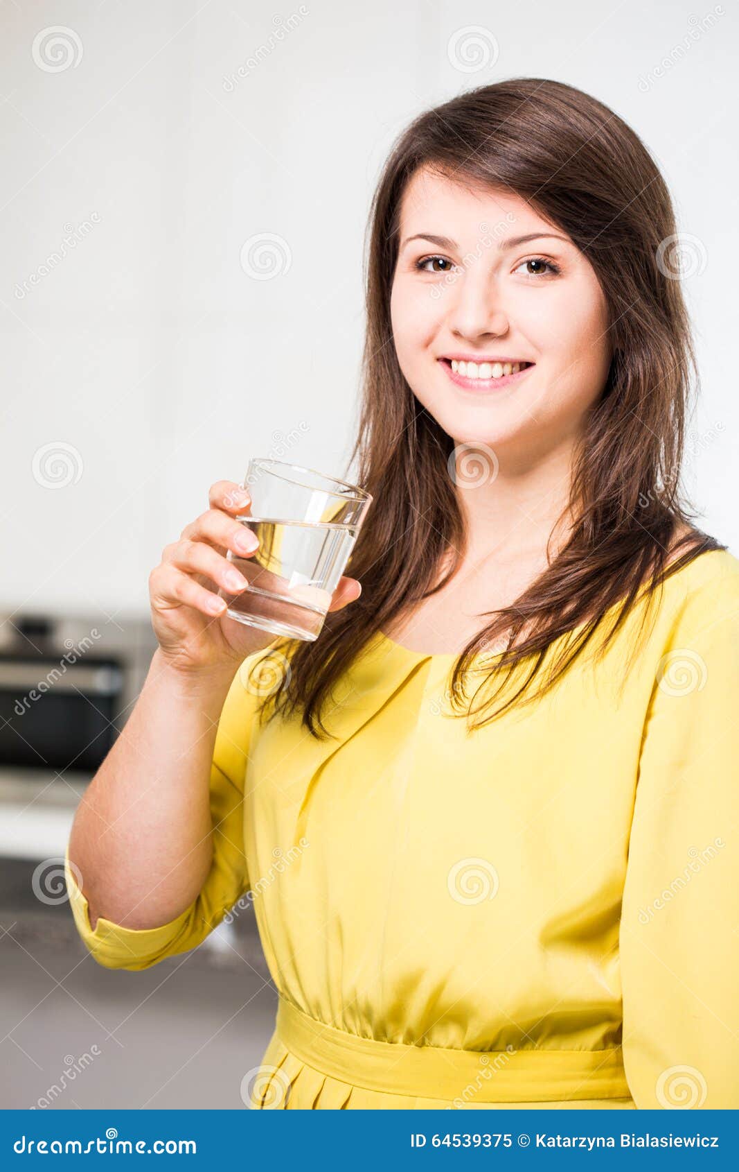 Lady drinking clean water stock image. Image of healthy - 64539375