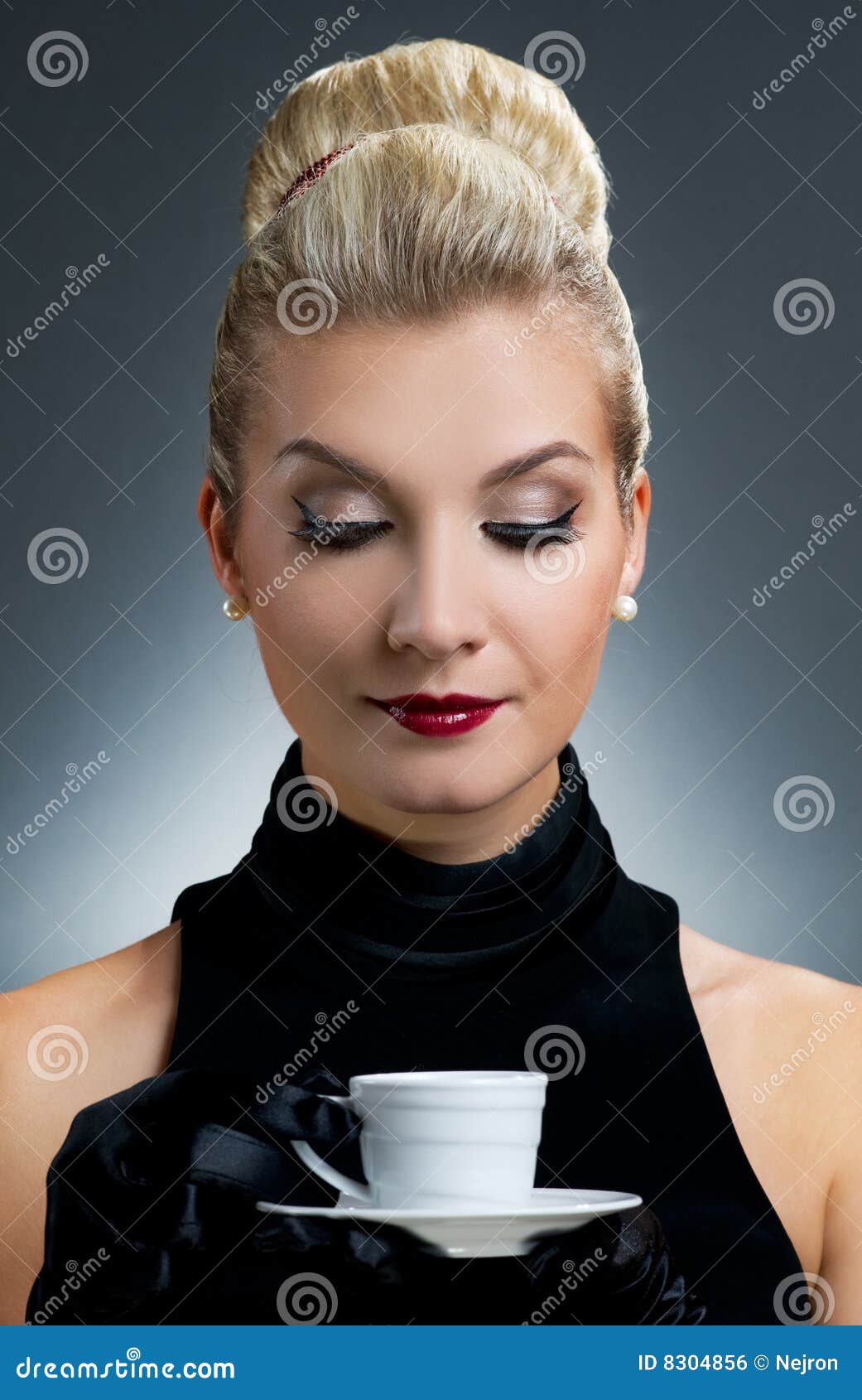 Lady drinking coffee stock photo. Image of elegant, lady - 8304856
