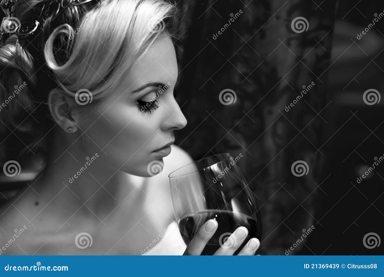 Lady drinking wine stock image. Image of male, celebrate - 21369439