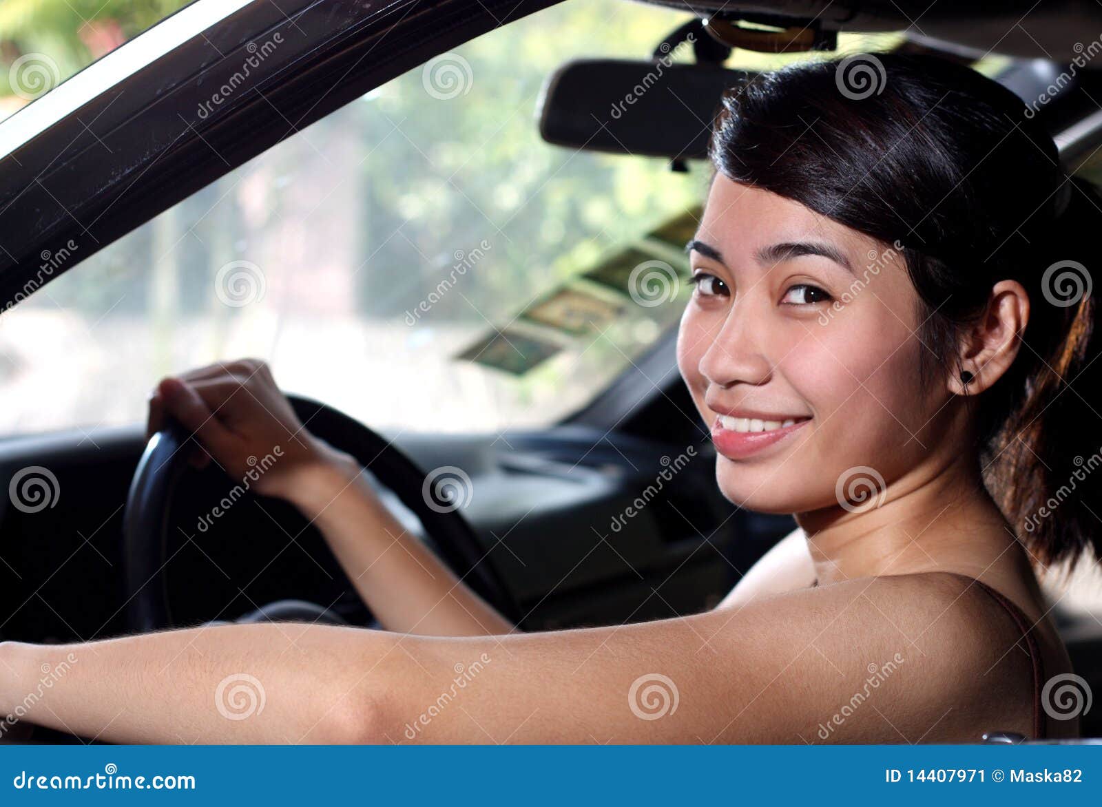 Lady driver stock image. Image of portrait, vehicle, enjoy - 14407971