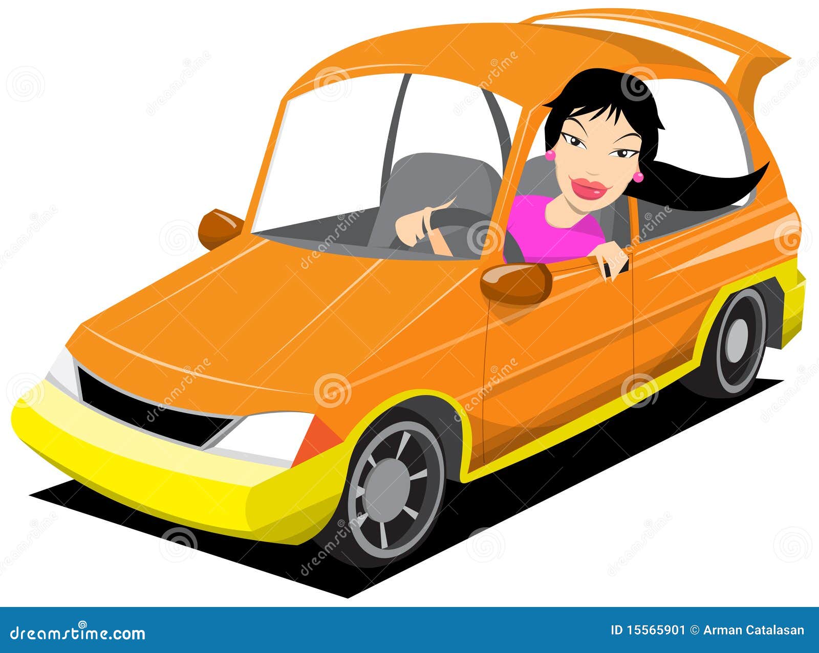 Lady Driver Cartoon Vector | CartoonDealer.com #148019167