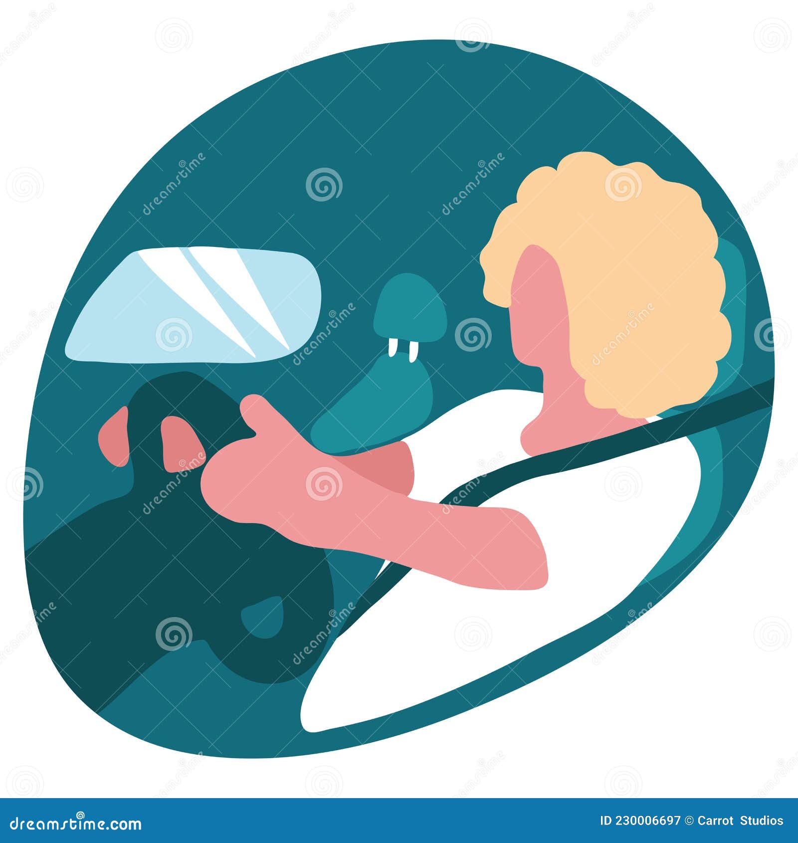 Lady Driver Cartoon Vector | CartoonDealer.com #148019167