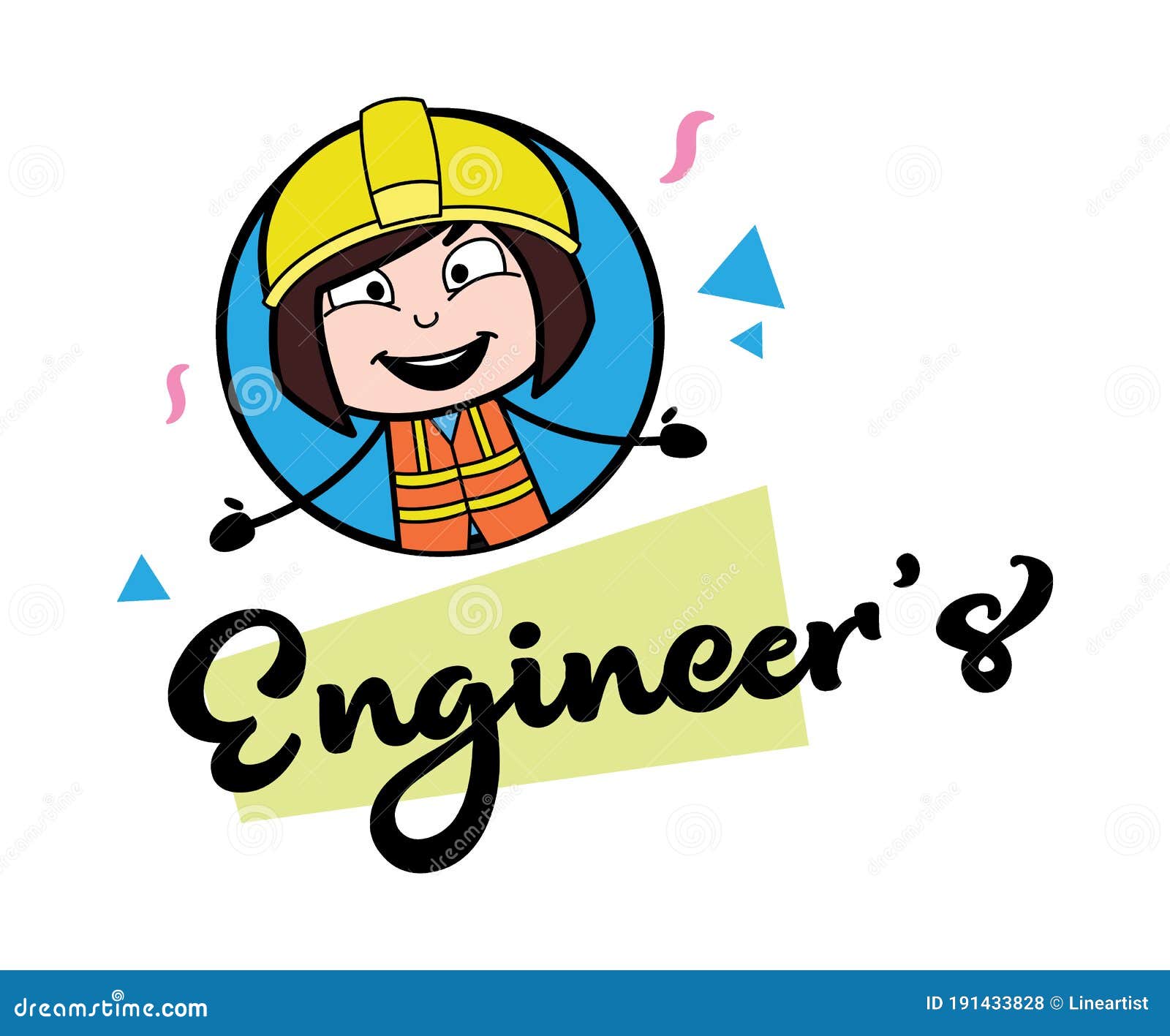 Lady Engineer Mascot Logo Illustration Stock Illustration ...