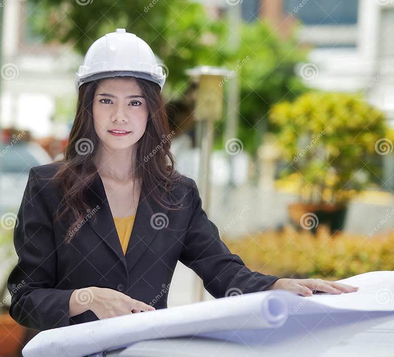 Lady engineer stock image. Image of bright, drawing, lady - 32370923