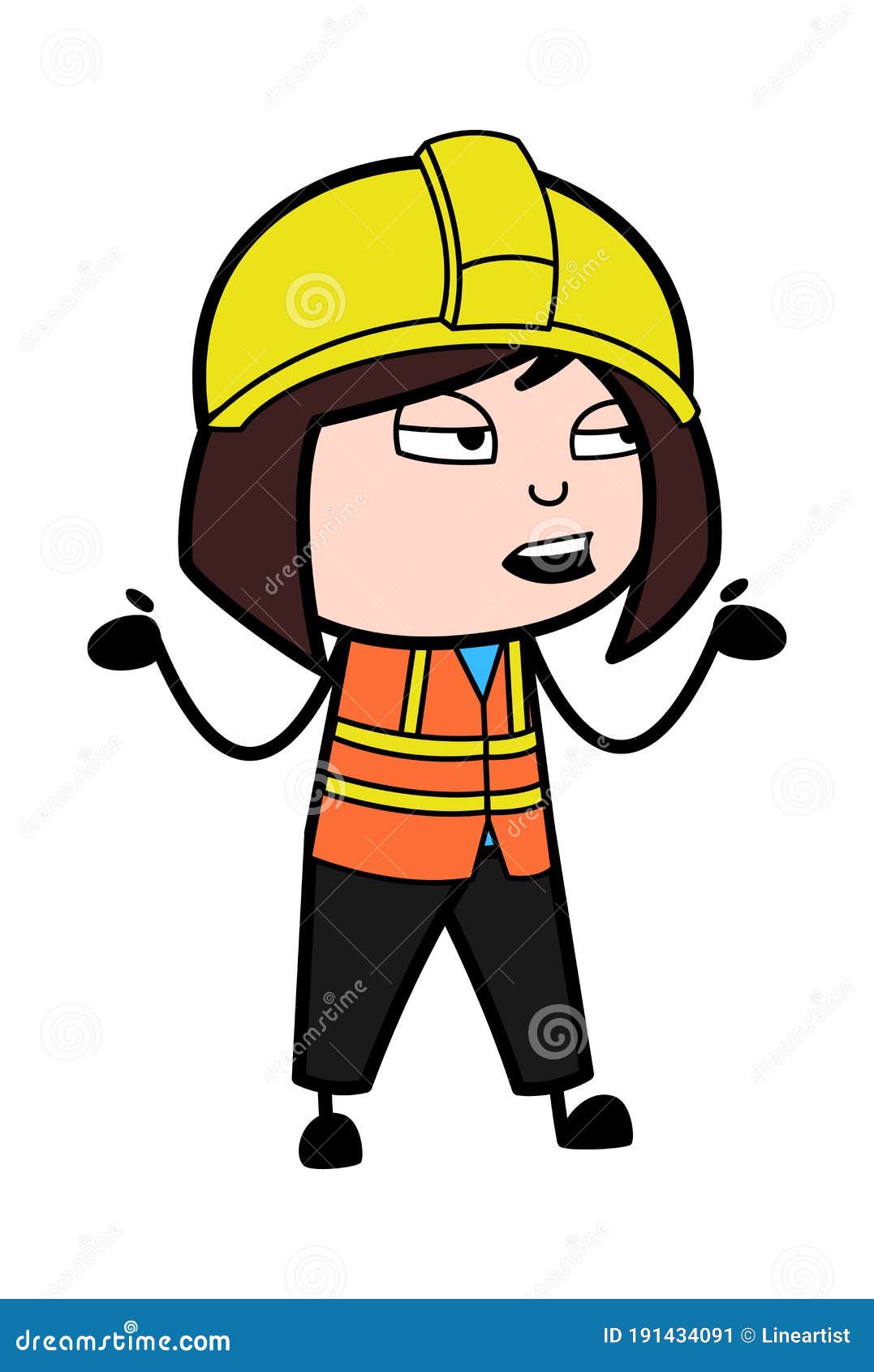 Lady Engineer Talking Cartoon Stock Illustration - Illustration of ...