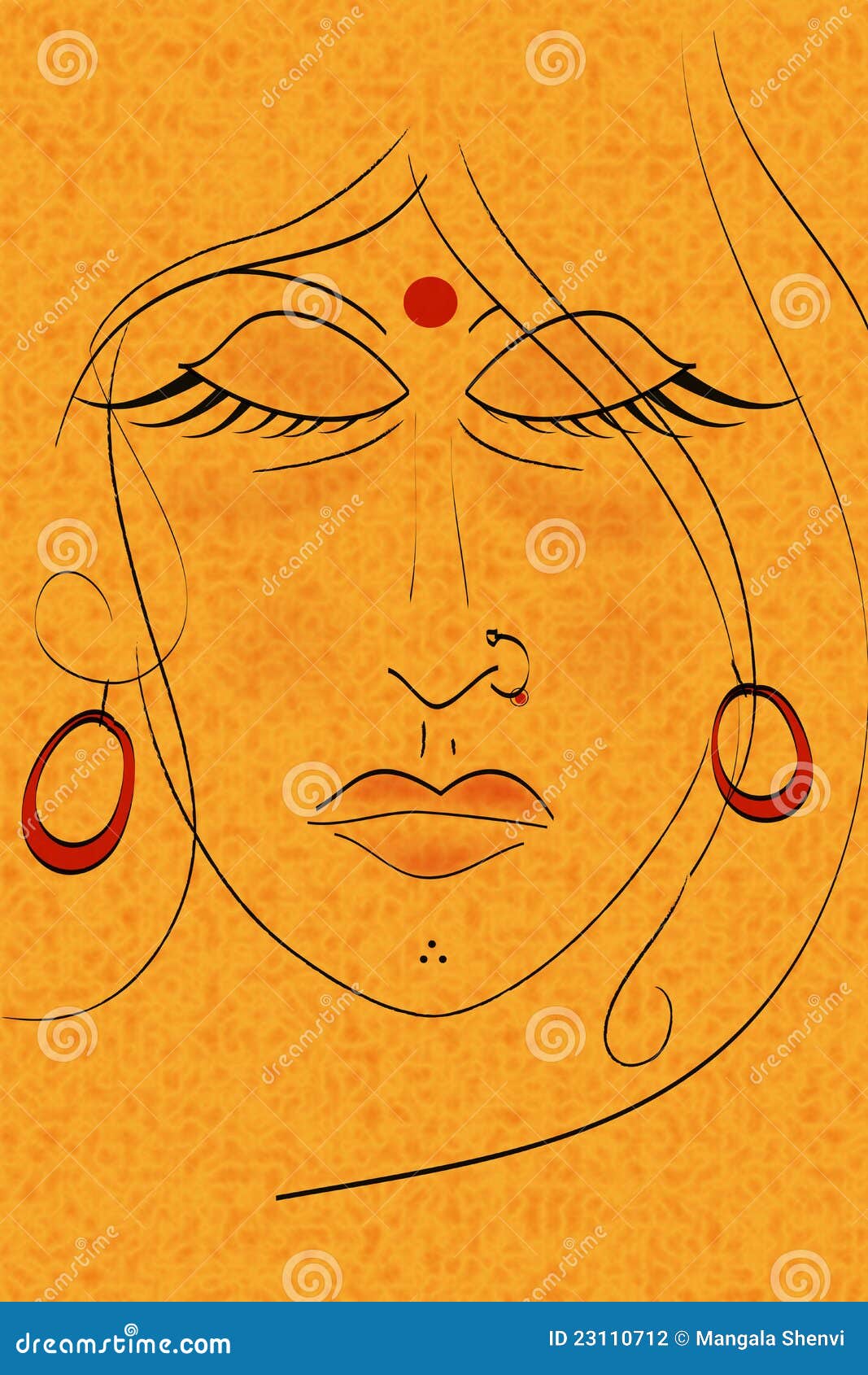 Lady face illustration stock vector. Illustration of closeup - 23110712