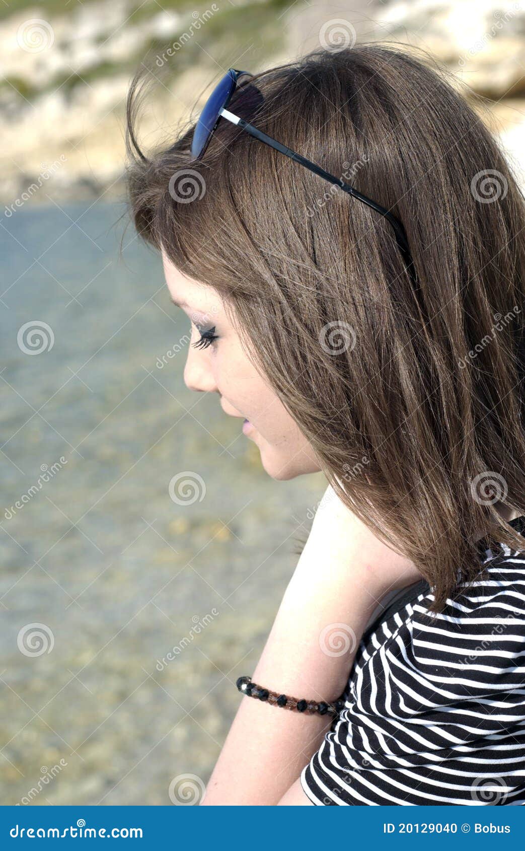 Lady Face Profile Close-up Outdoor Stock Photo - Image of female, look ...