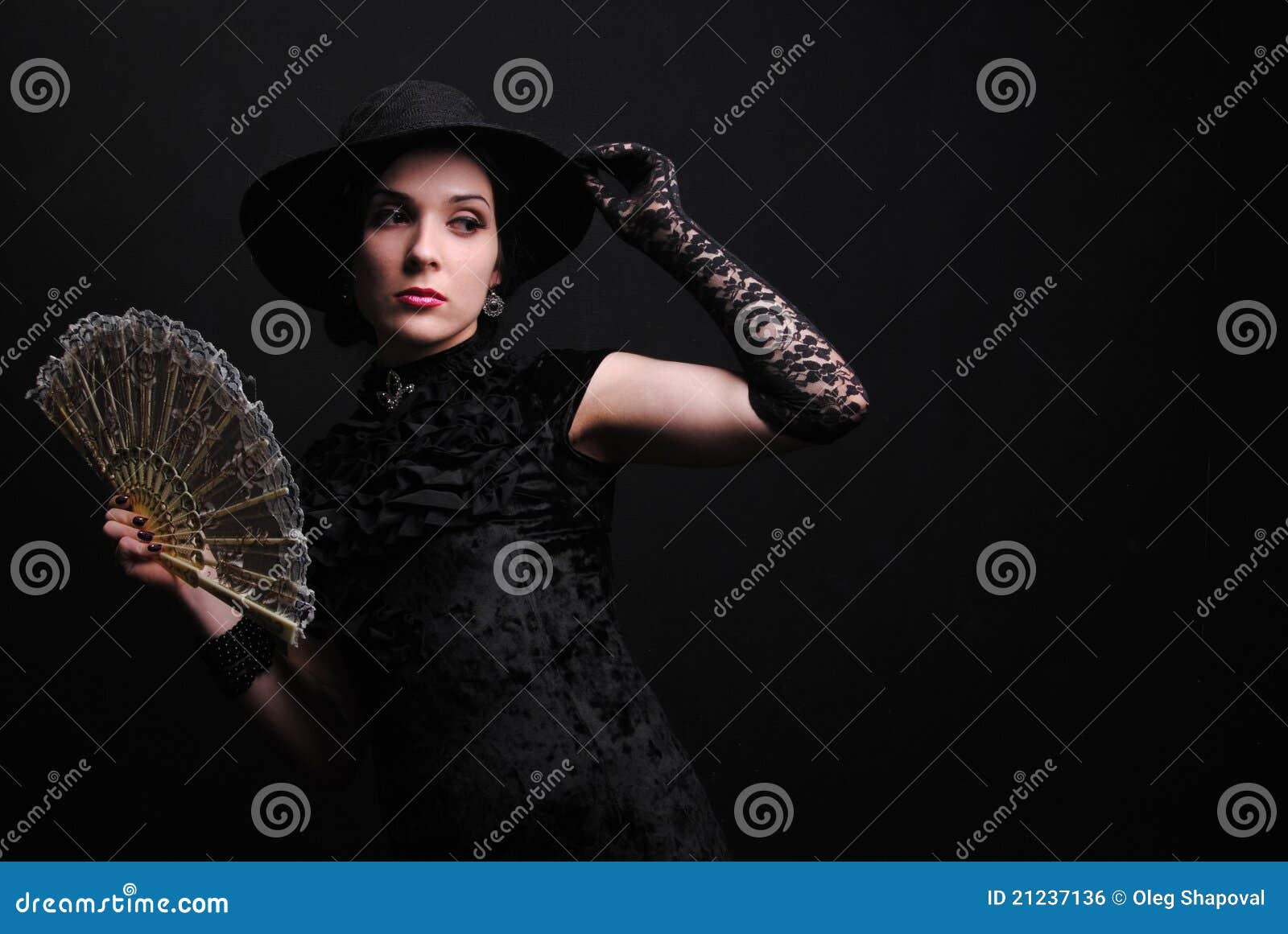 Lady with a fan stock photo. Image of expressive, passion - 21237136