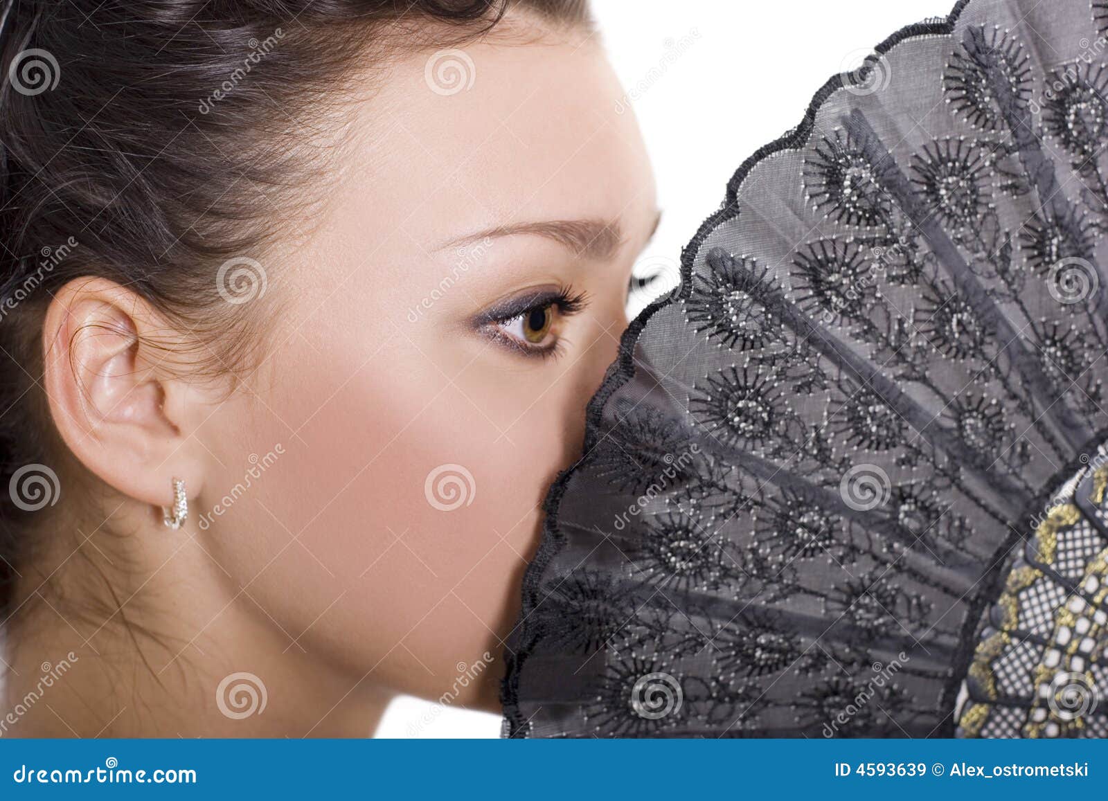Lady with fan stock image. Image of attractive, horizontal - 4593639