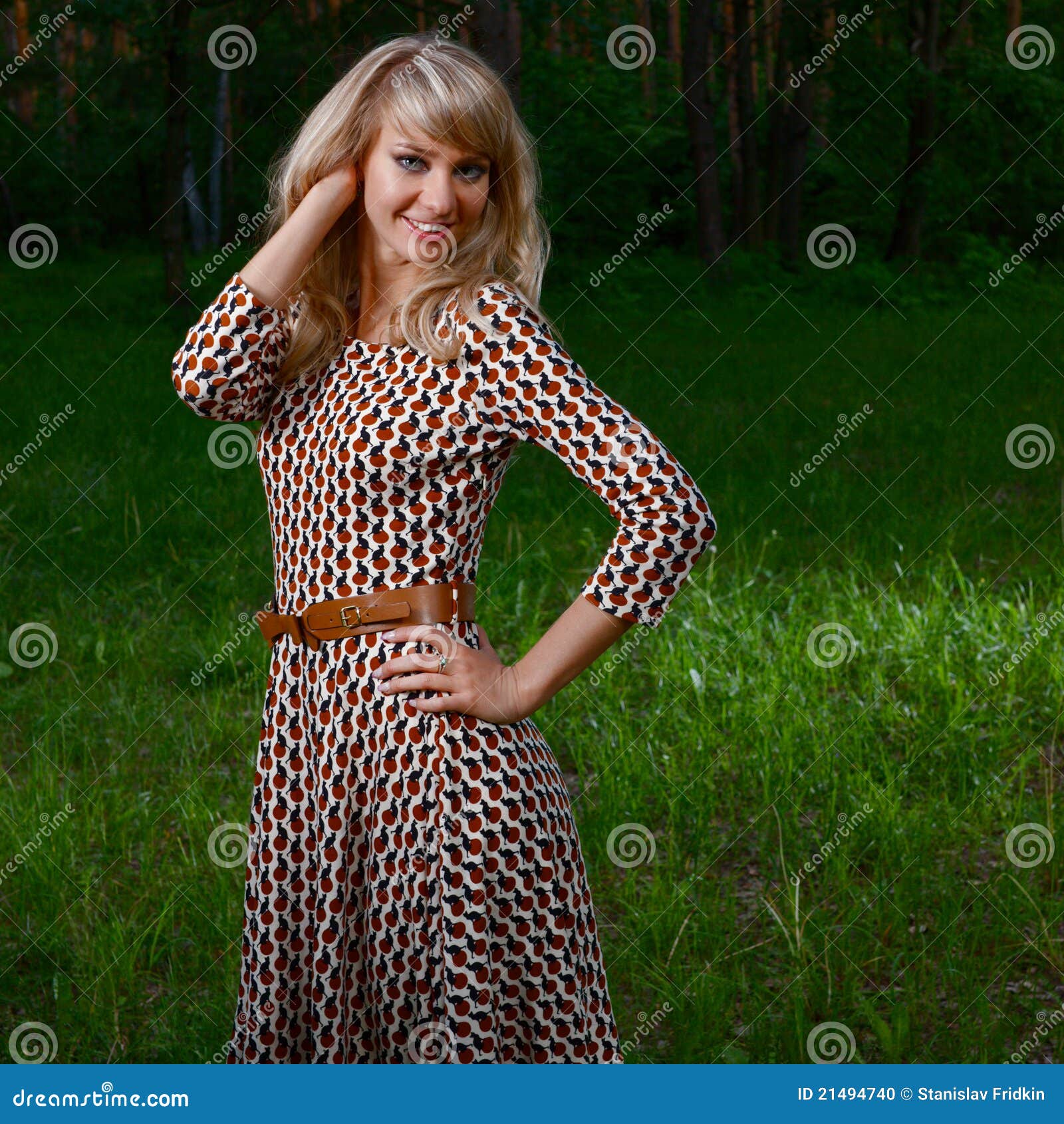 Lady in Forest stock photo. Image of gladness, flirting - 21494740