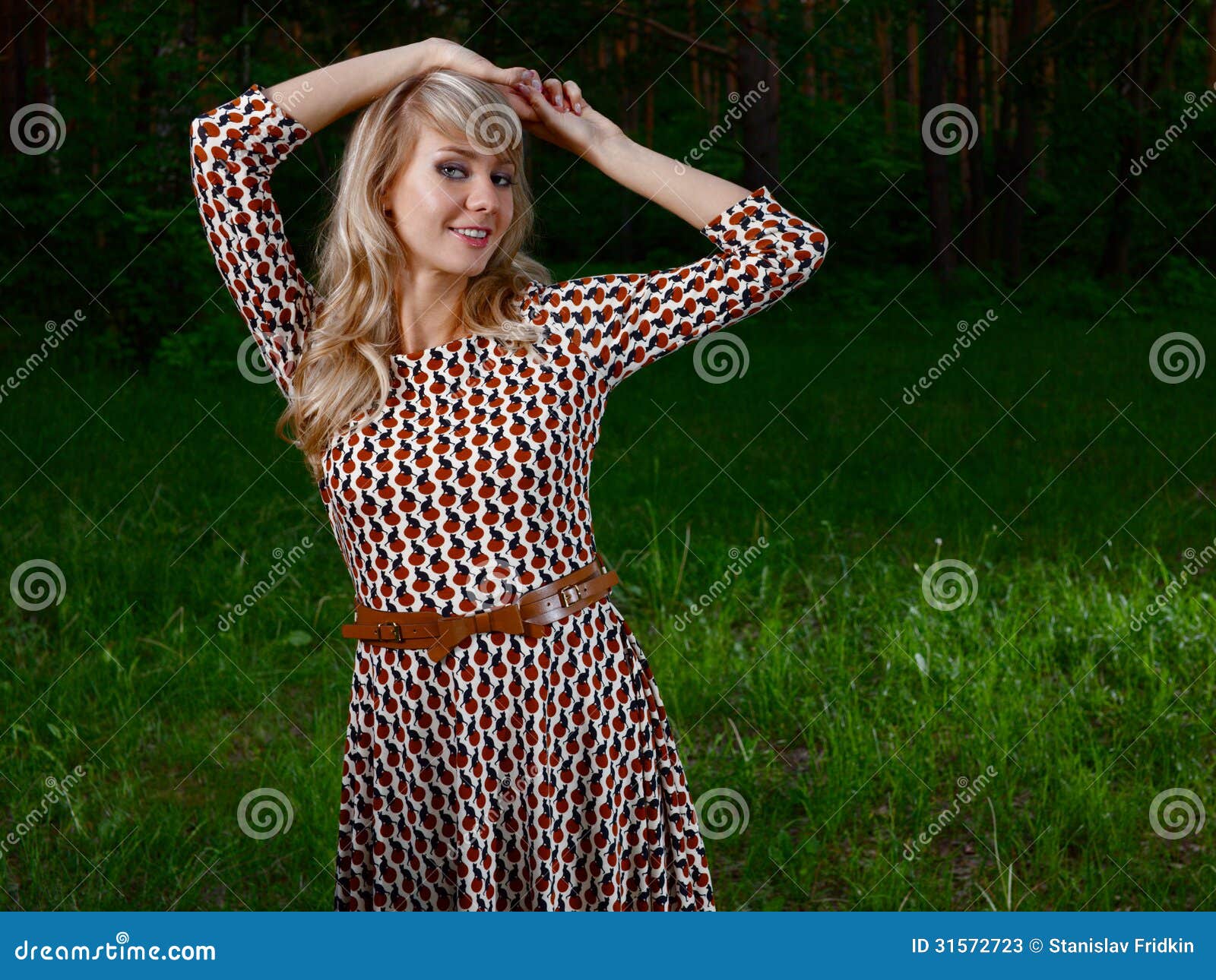 Lady in Forest stock image. Image of forest, alone, flirtation - 31572723
