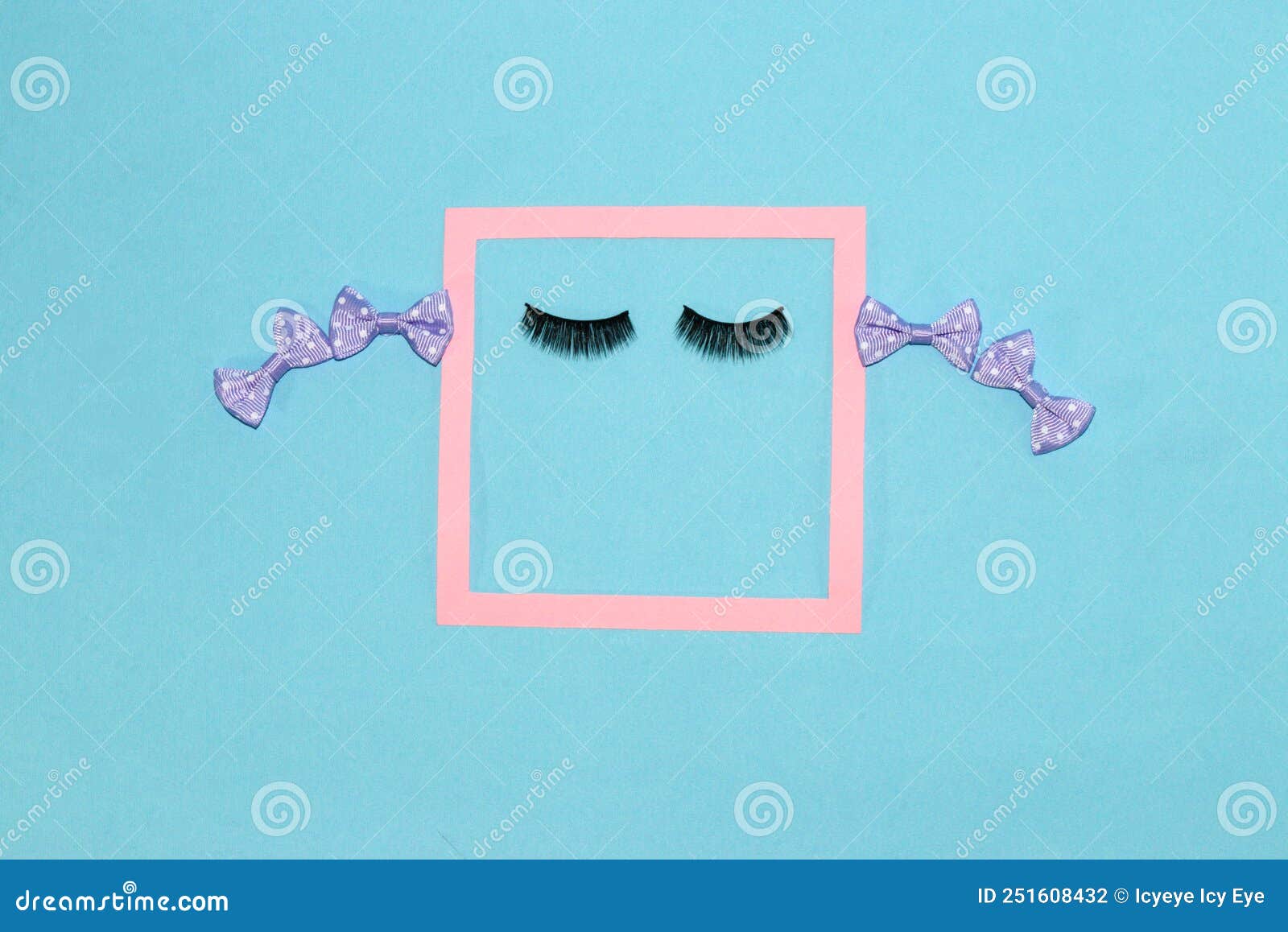 Lady Frame, Frame with Eyelashes and Bow Hair, Creative Art Design ...