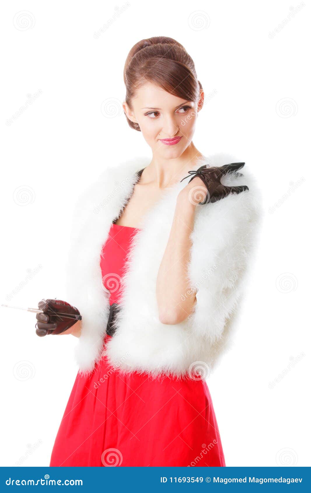 Lady in Fur Coat Looking To Left Stock Image - Image of coat, caucasian ...