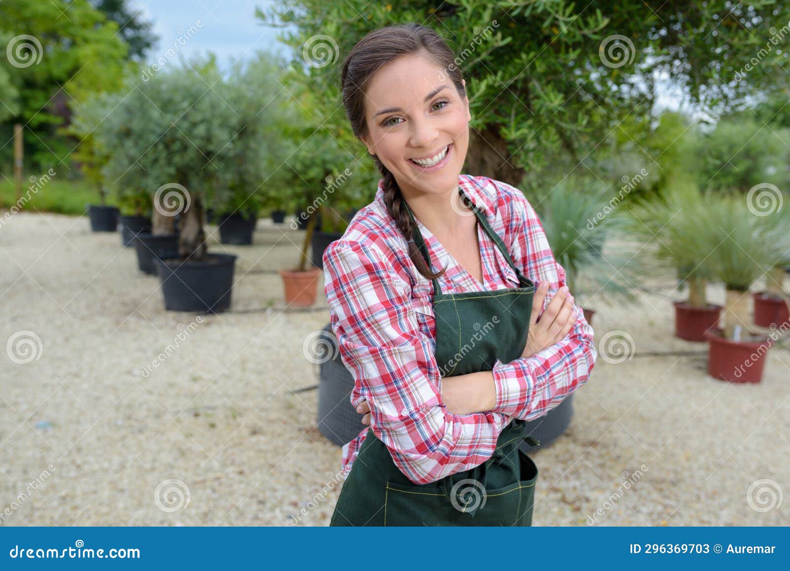 Lady Gardener Outside in Plantation Stock Image - Image of attractive ...