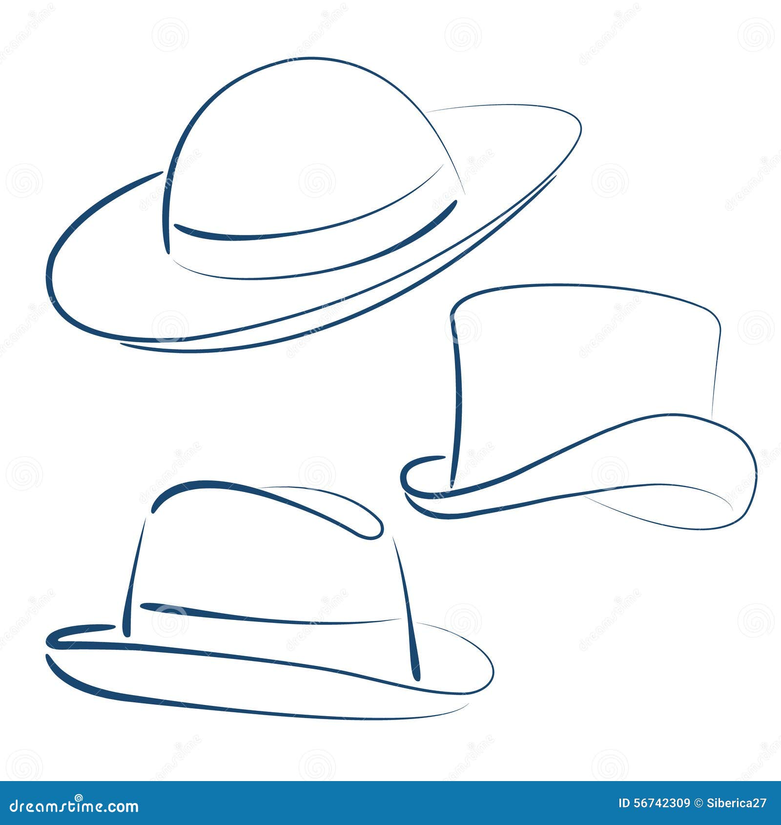 Sketched Man S Fedora Hat. Royalty-Free Illustration | CartoonDealer ...