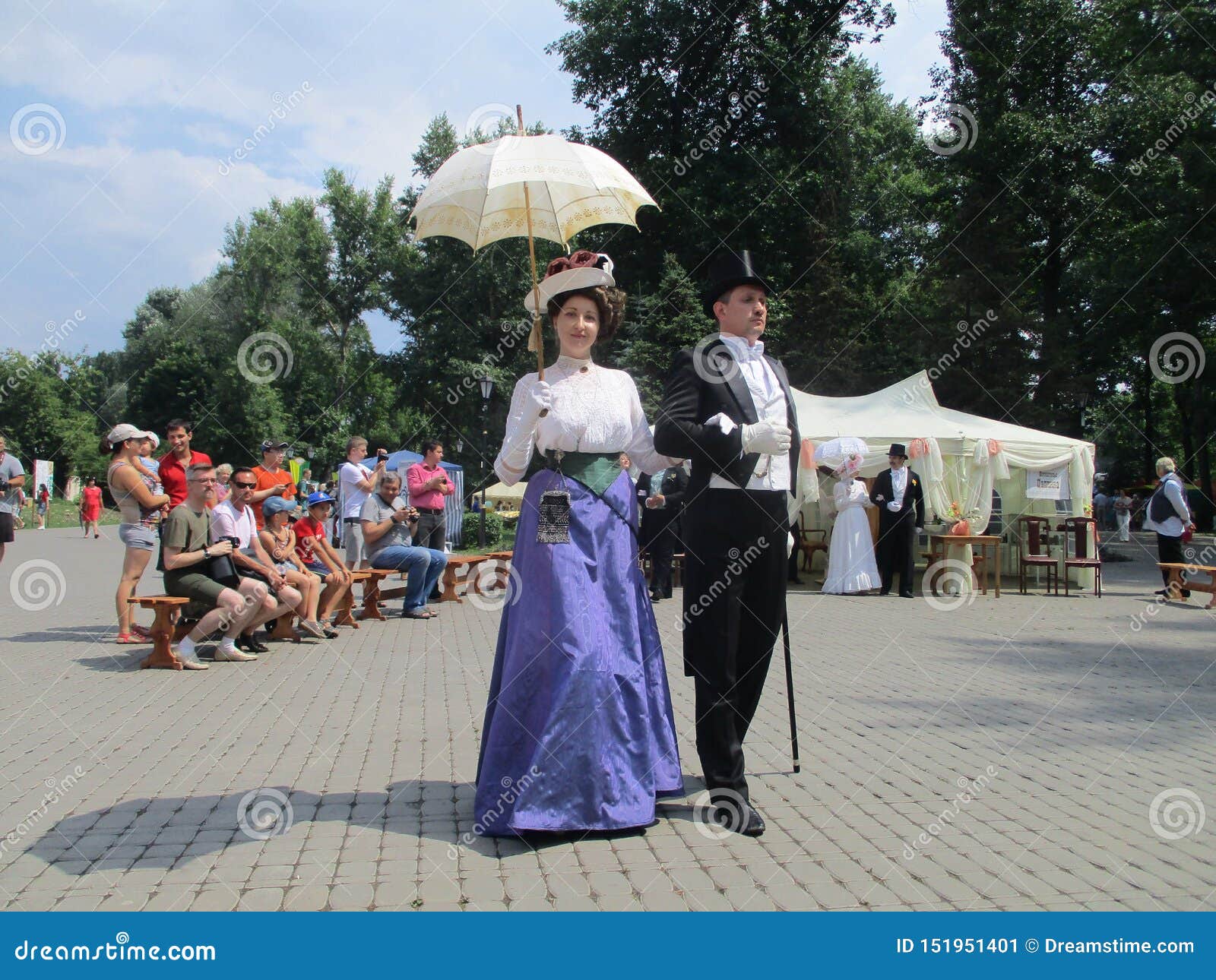 Lady and Gentleman on a Historic Holiday Editorial Photo - Image of ...