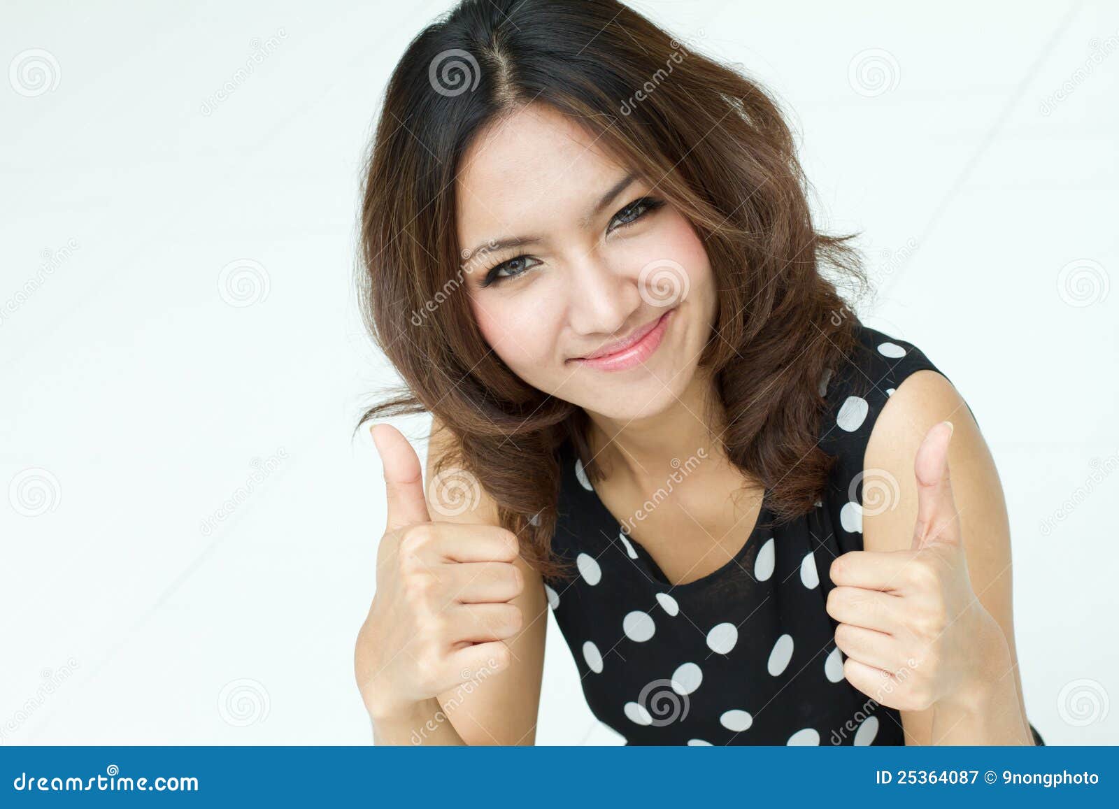 Lady Giving TWO THUMBS UP!! Stock Image - Image of hand, adult: 25364087