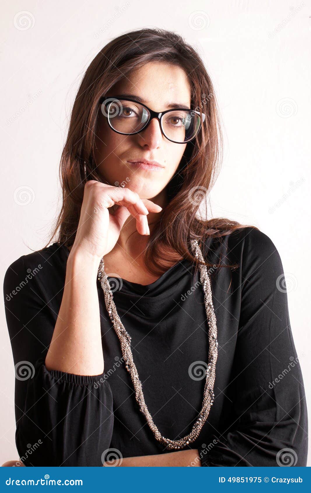 Lady with glasses stock image. Image of person, female - 49851975