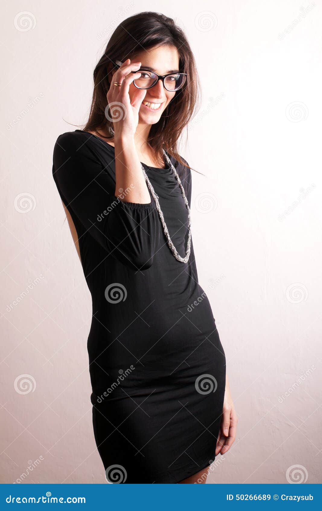 Lady with glasses stock image. Image of pretty, looking - 50266689