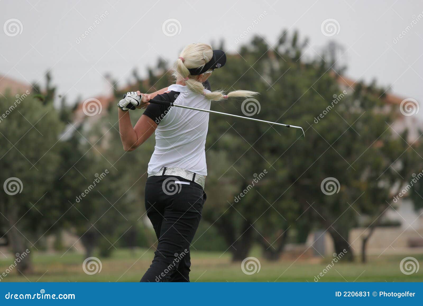 Lady golf swing stock image. Image of lady, hair, green - 2206831